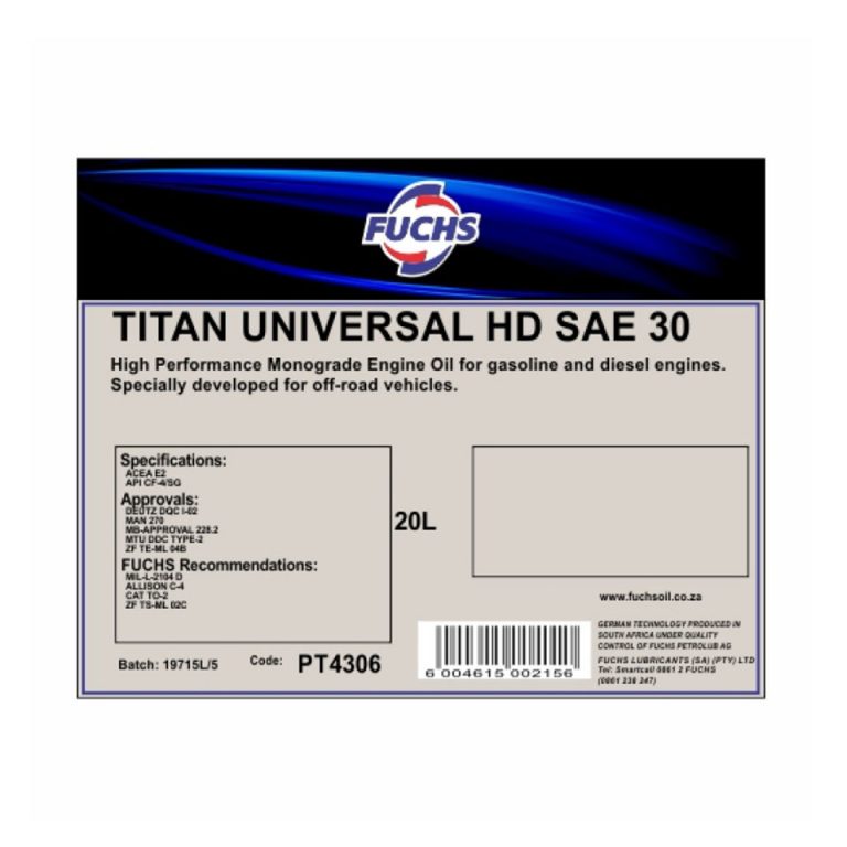 TITAN UNIVERSAL HD SAE 30 - Evolve Lubricants